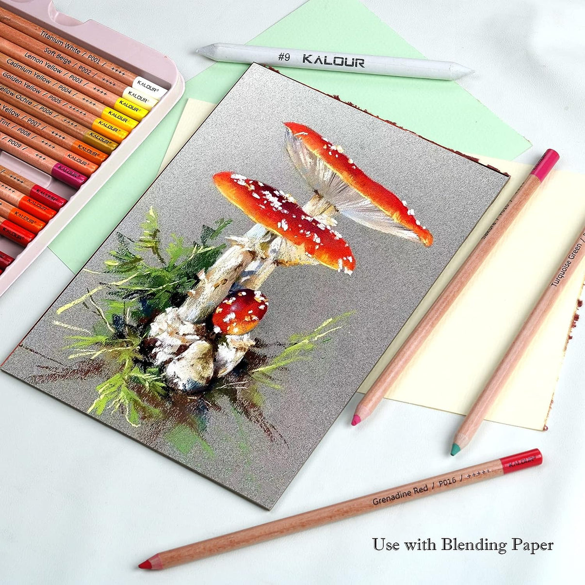 KALOUR Pro Pastel Chalk Colored Pencils,Set of 50 Colors,Color Charcoa